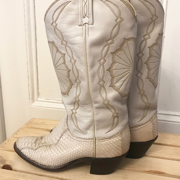 Dan Post | Shoes | Vintage Dan Post White Cowboy Boots | Poshmark